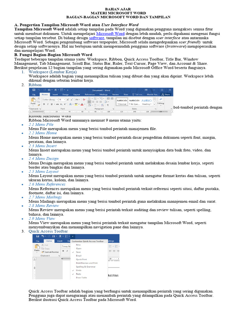 BAHAN AJAR Microsoft Word | PDF
