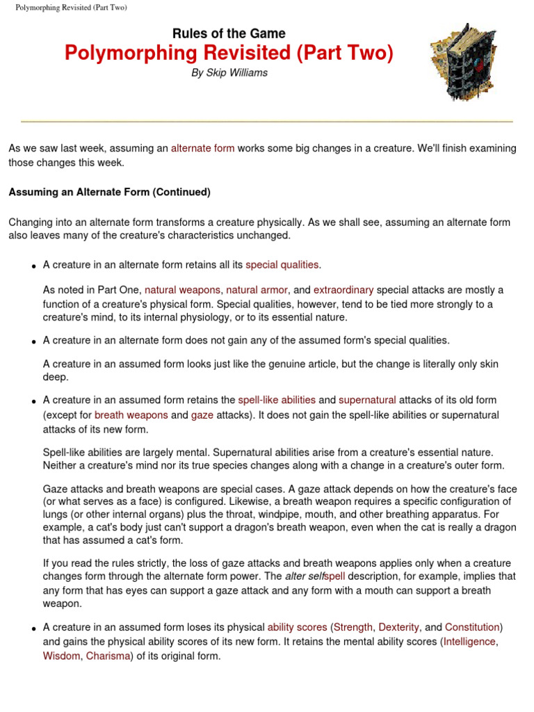 DND - RG - 20060509apolymorphing Revisited Part 2 | PDF | Wizards Of ...