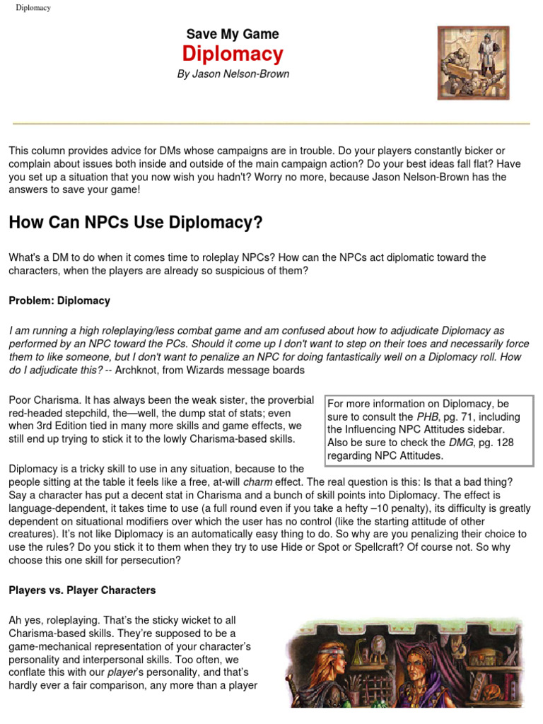 DND SG 20060317a Diplomacy | PDF | Wizards Of The Coast | Dungeons ...