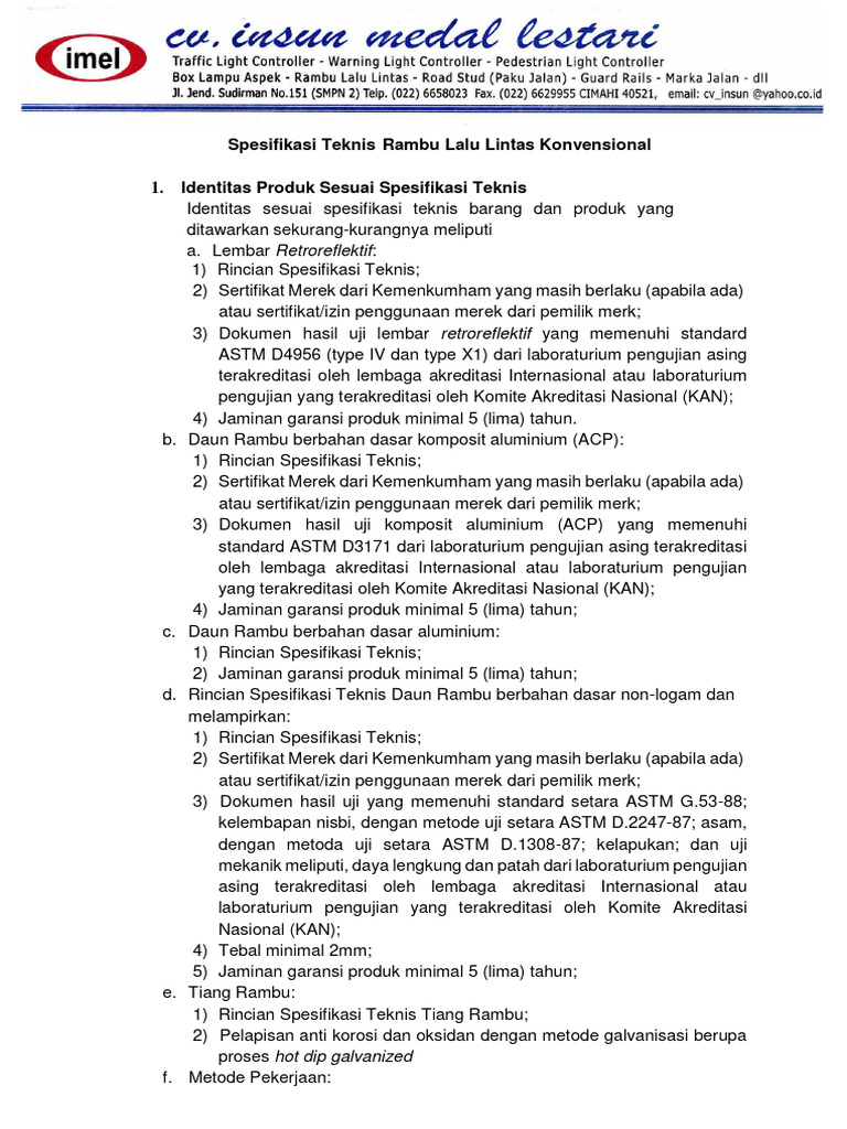 Spek Rambu Konvensional | PDF