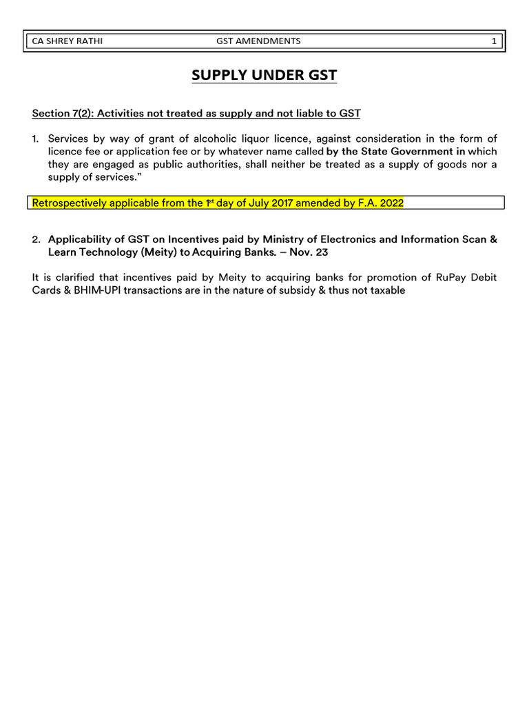 GST Amendments | PDF