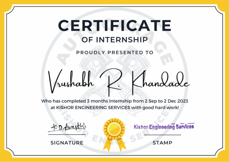 Vrushabh Internship Certificate | PDF