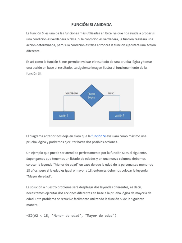 Función Si Anidada | PDF | Microsoft Excel | Lógica