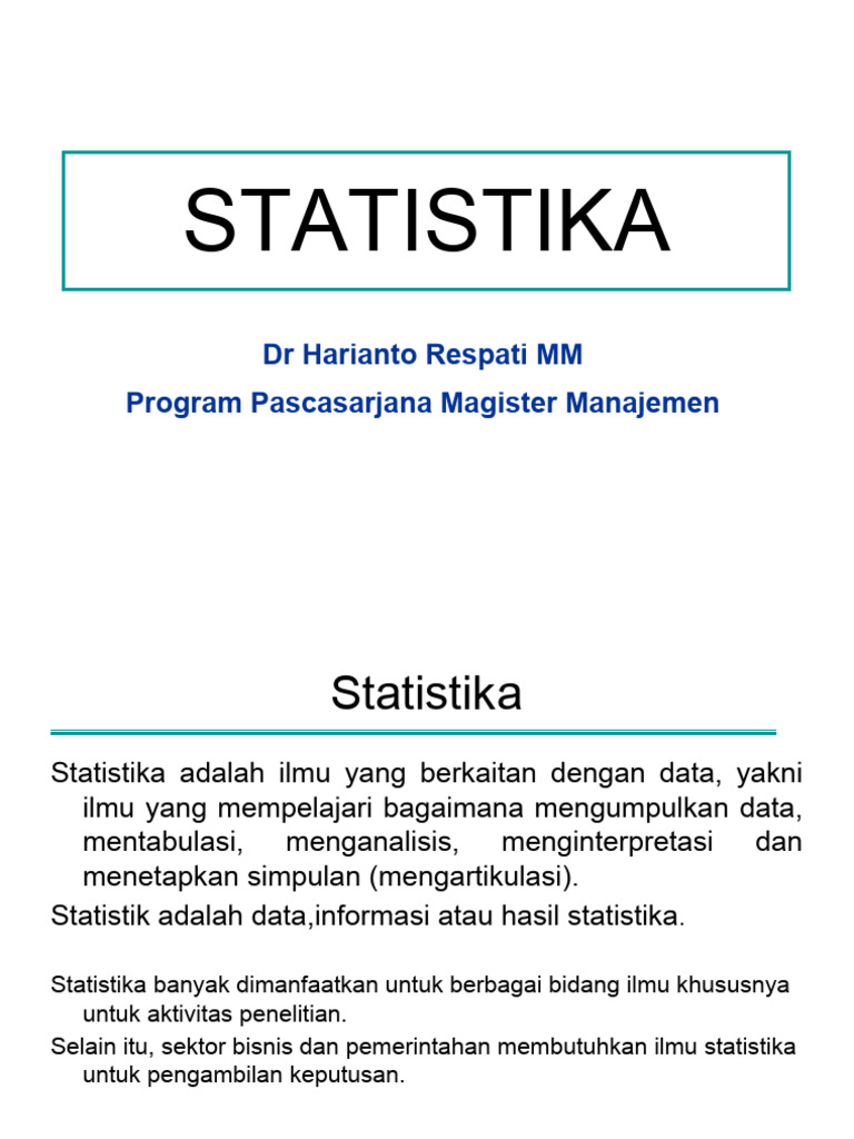 Statistika 1 | PDF