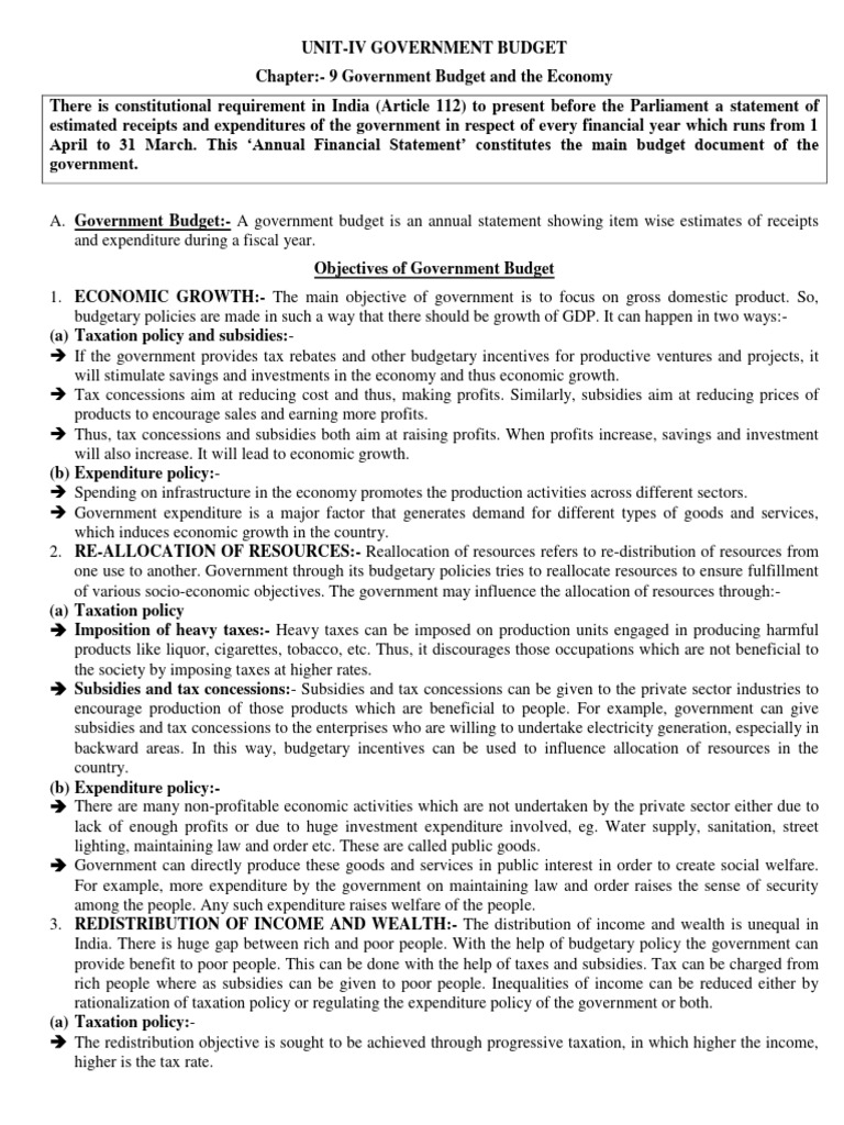 Government Budget and Economy | PDF | Taxes | Government Budget Balance