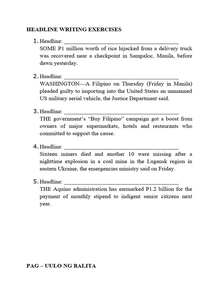 PRACTICE Headlines | PDF | Government | Philippines