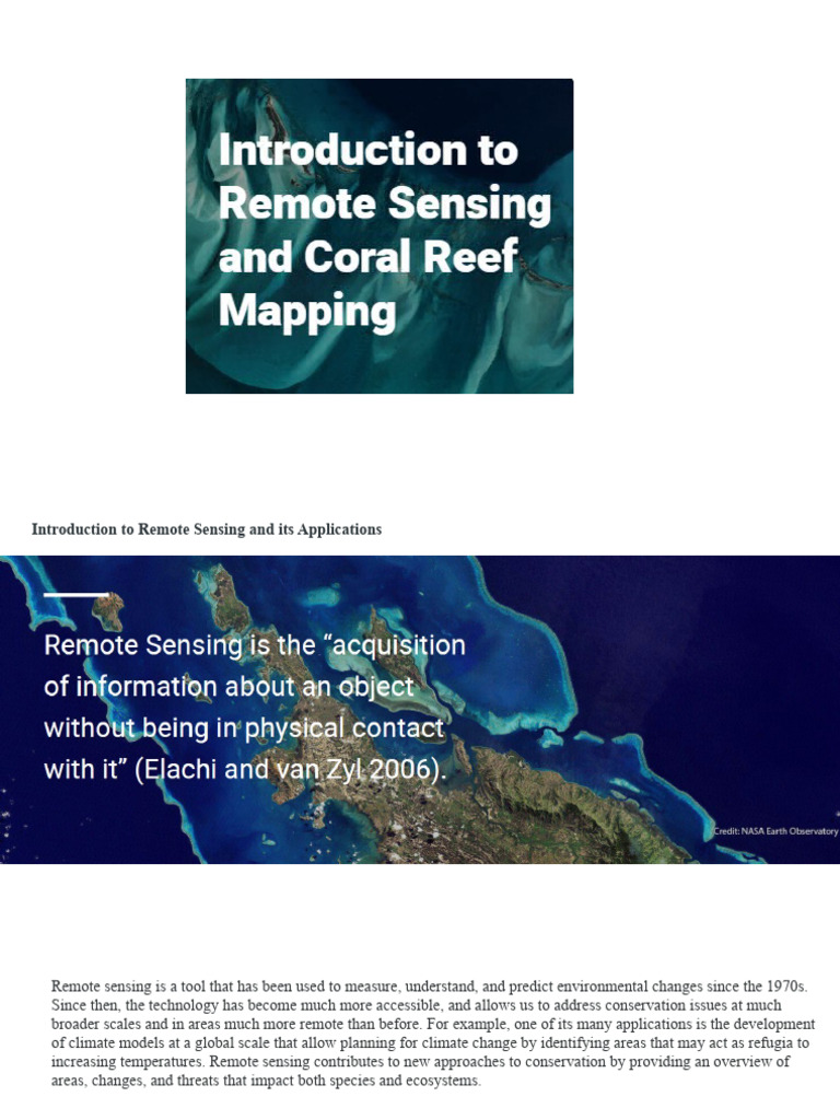 Remote Sensing Reefs | PDF | Image Resolution | Remote Sensing