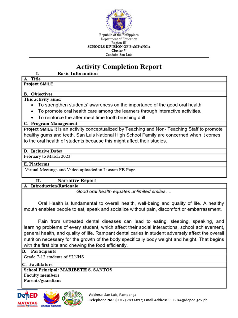 Project Smile | PDF | Dentistry | Quality Of Life