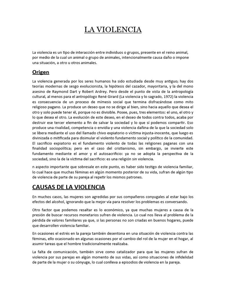La Violencia Pdf Violencia