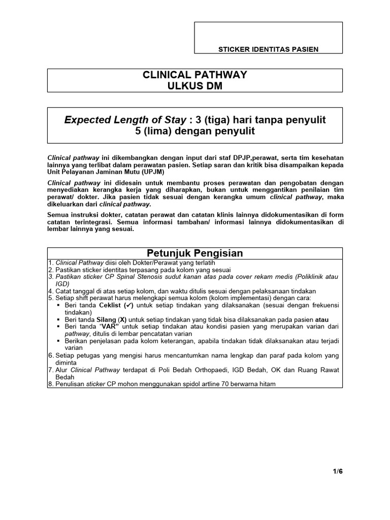 Clinical Pathway RSHAH Ulkus DM | PDF