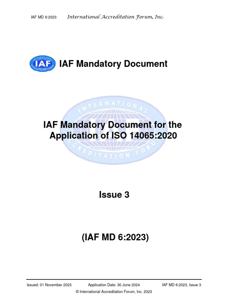 IAF MD 6 Issue 3 01112023 | Download Free PDF | Verification And Validation