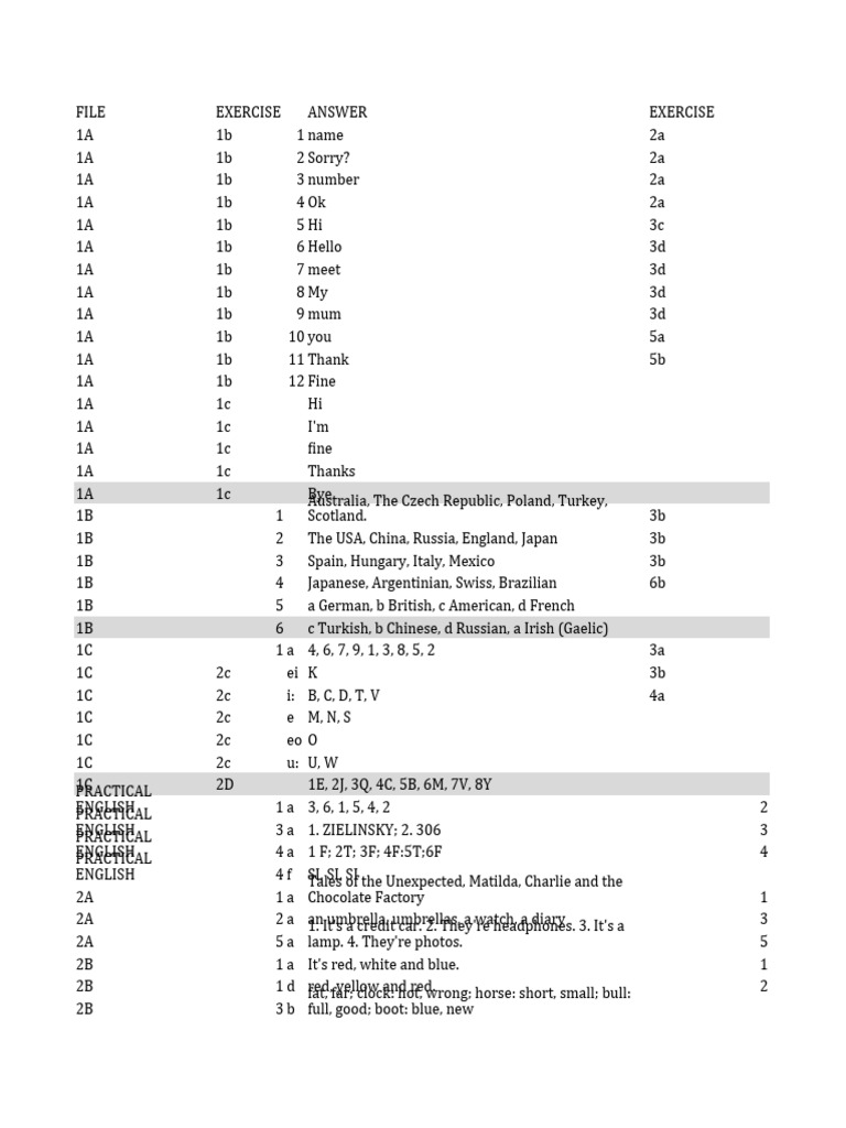 Respuestas Elementary Student's Book | PDF | Phrase | Verb