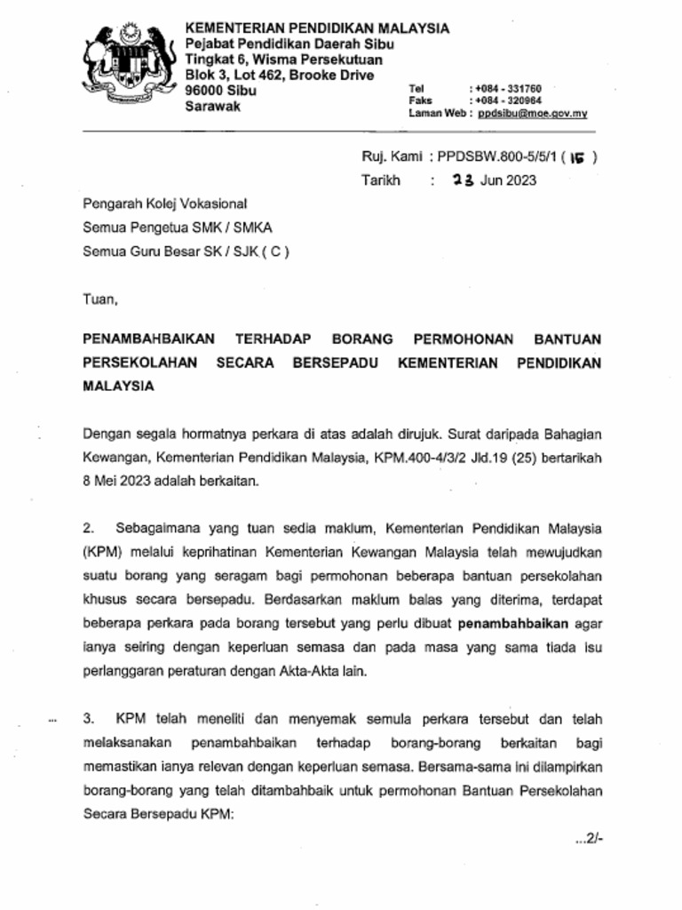 Penambahbaikan Borang Permohonan Bantuan Persekolahan Secara Bersepadu ... Penambahbaikan Borang Permohonan Bantuan Persekolahan Secara Bersepadu ...