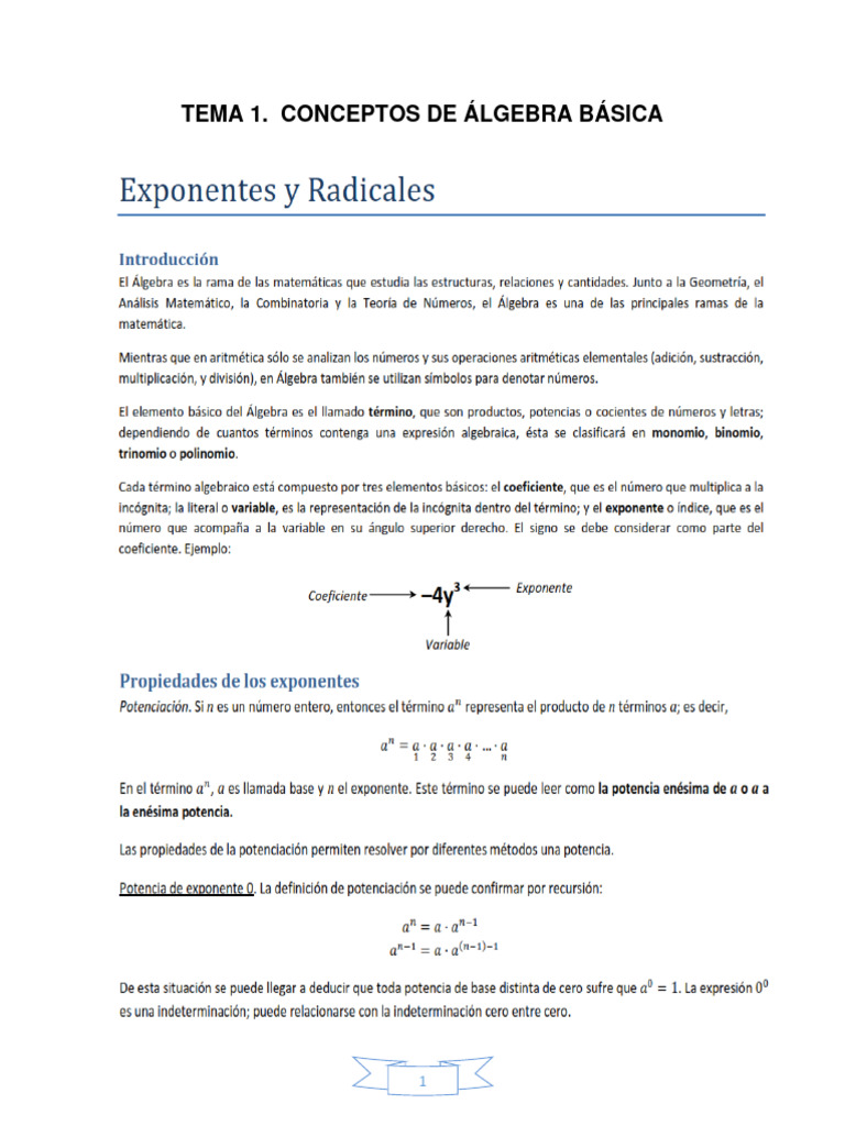 Tema 1 Algebra | PDF