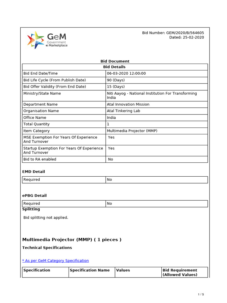 GeM Bidding 1626981 | PDF | Electronic Engineering | Computer Hardware