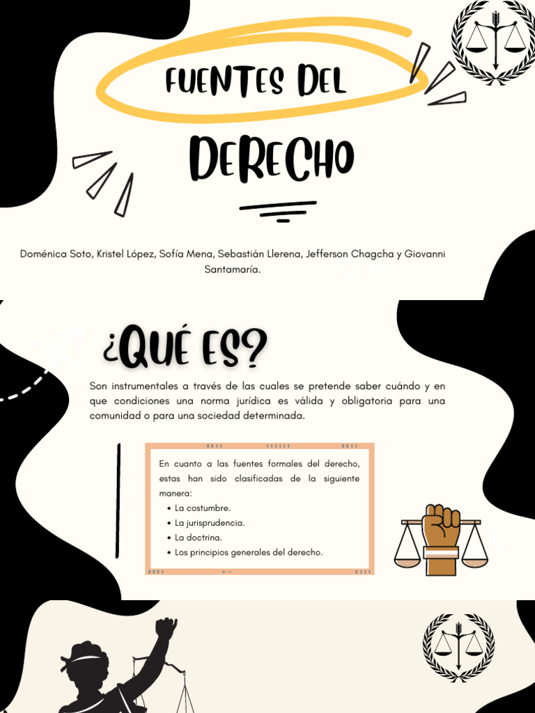 Fuentes Del Derecho Presentacion Pdf Fuentes Del Derecho Caso De Ley