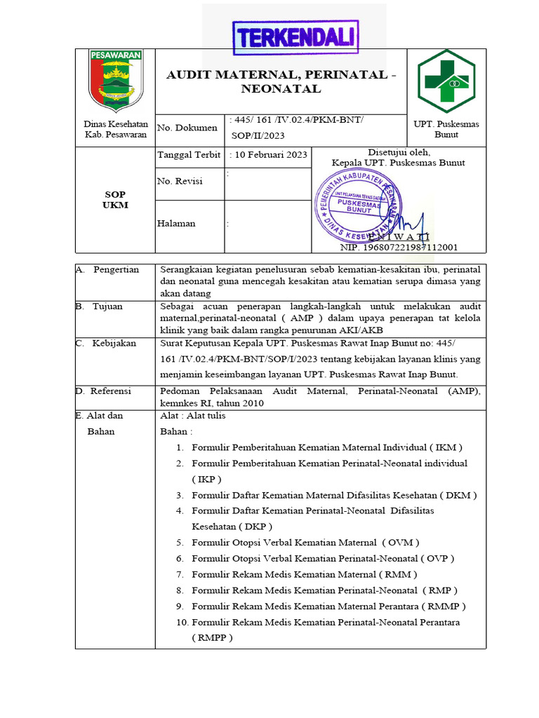 Audit Kematian Maternal dan Neonatal | PDF | Pengembangan Diri