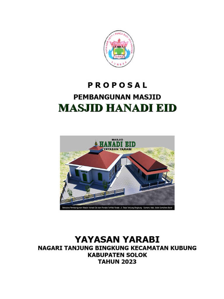 Proposal Pembangunan Masjid Hanadi Eid | PDF