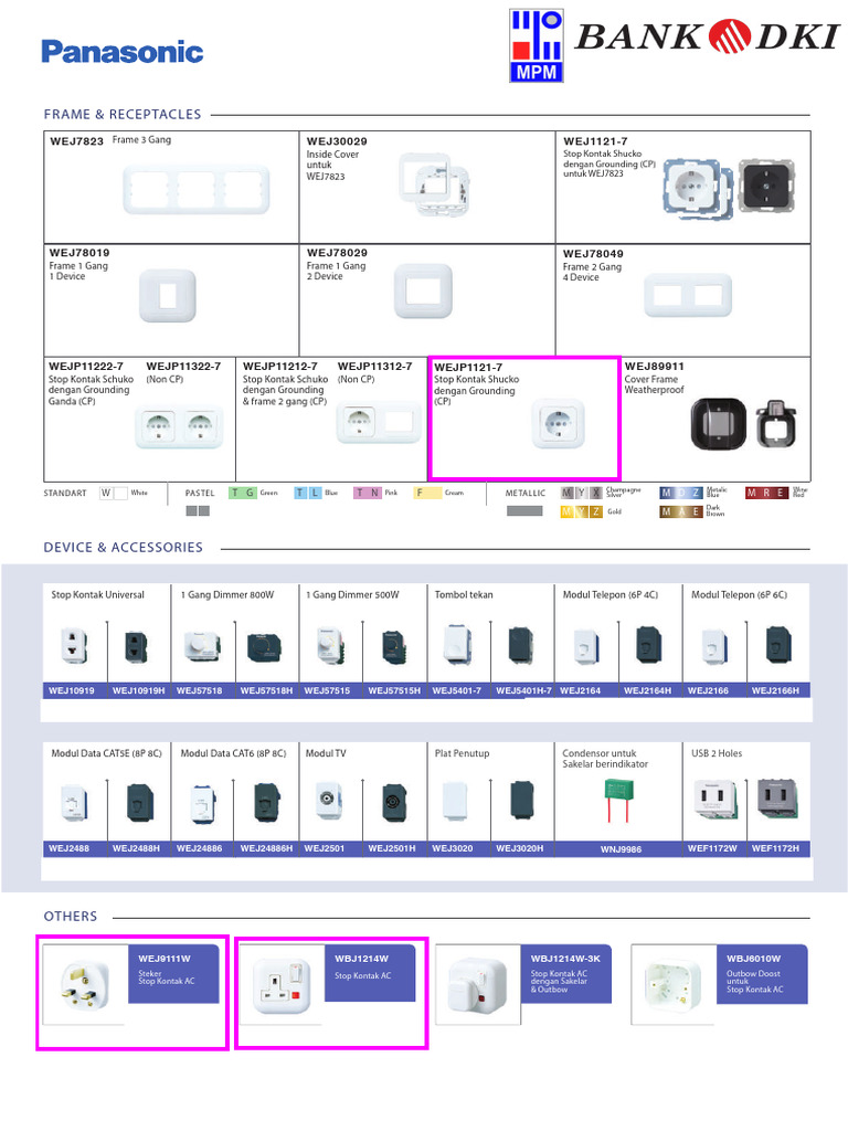 Brosur Socket Outlet Panasonic | PDF