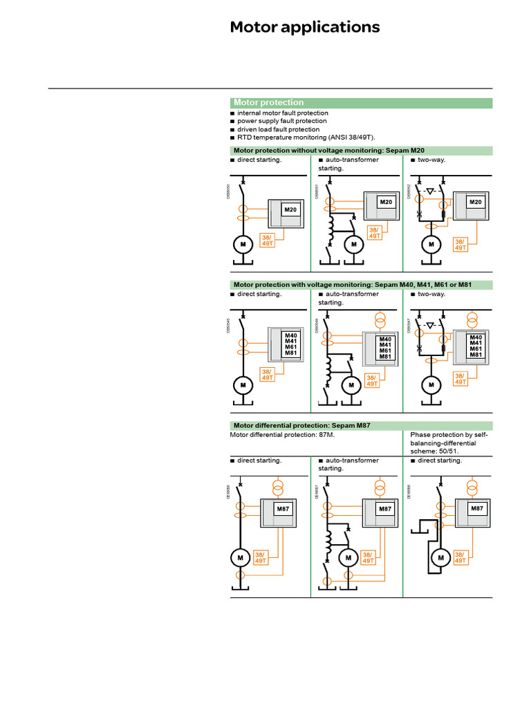 Motor Protection Schemes | PDF | Transformer | Power Supply