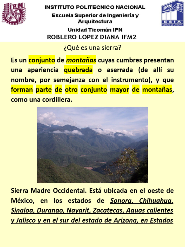 Qué Es Una Sierra | PDF | Andes | México