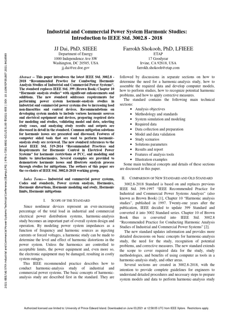 Industrial and Commercial Power System Harmonic Studies - Introduction ...
