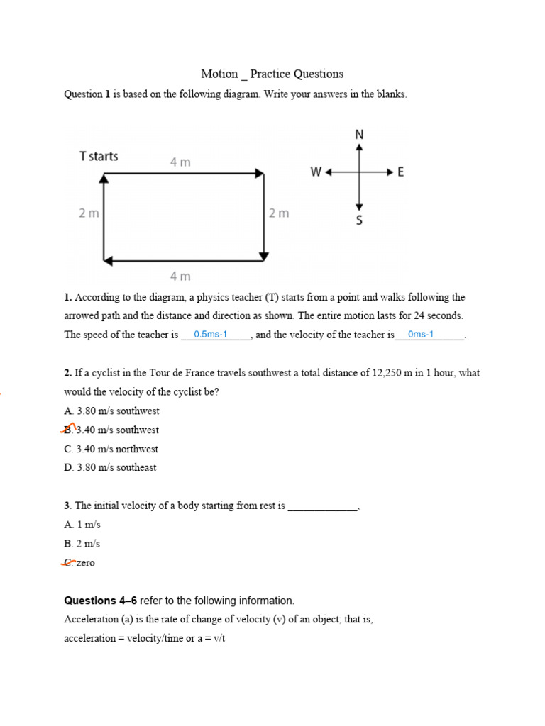 Motion | PDF | Acceleration | Velocity