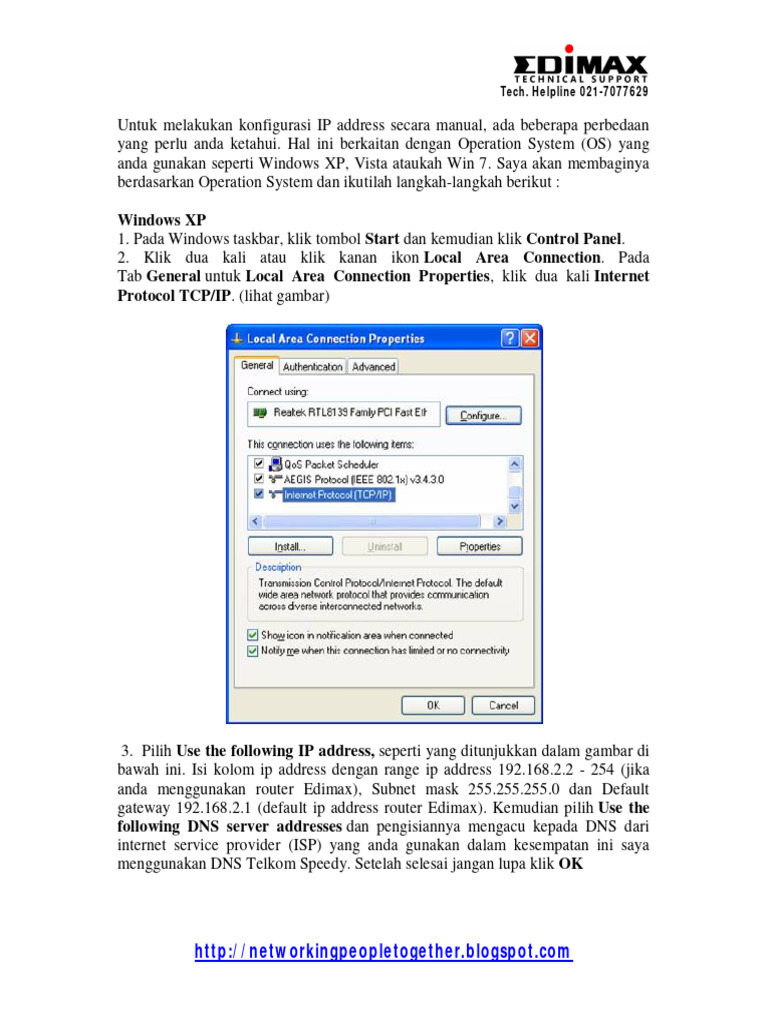 Panduan Setting IP Address LAN | PDF
