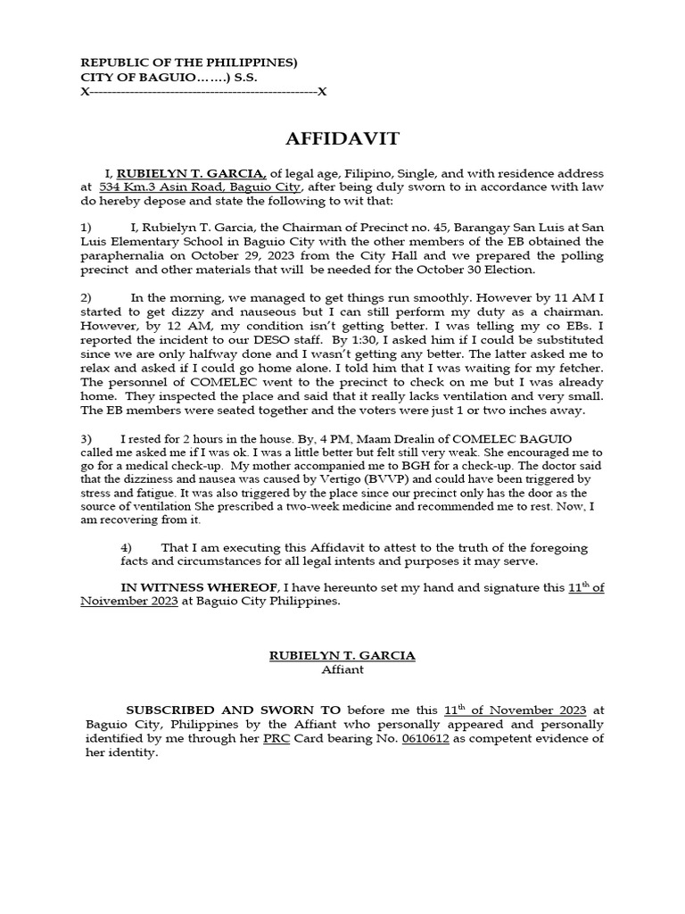 Affidavit Medical Assistance1 | PDF | Affidavit