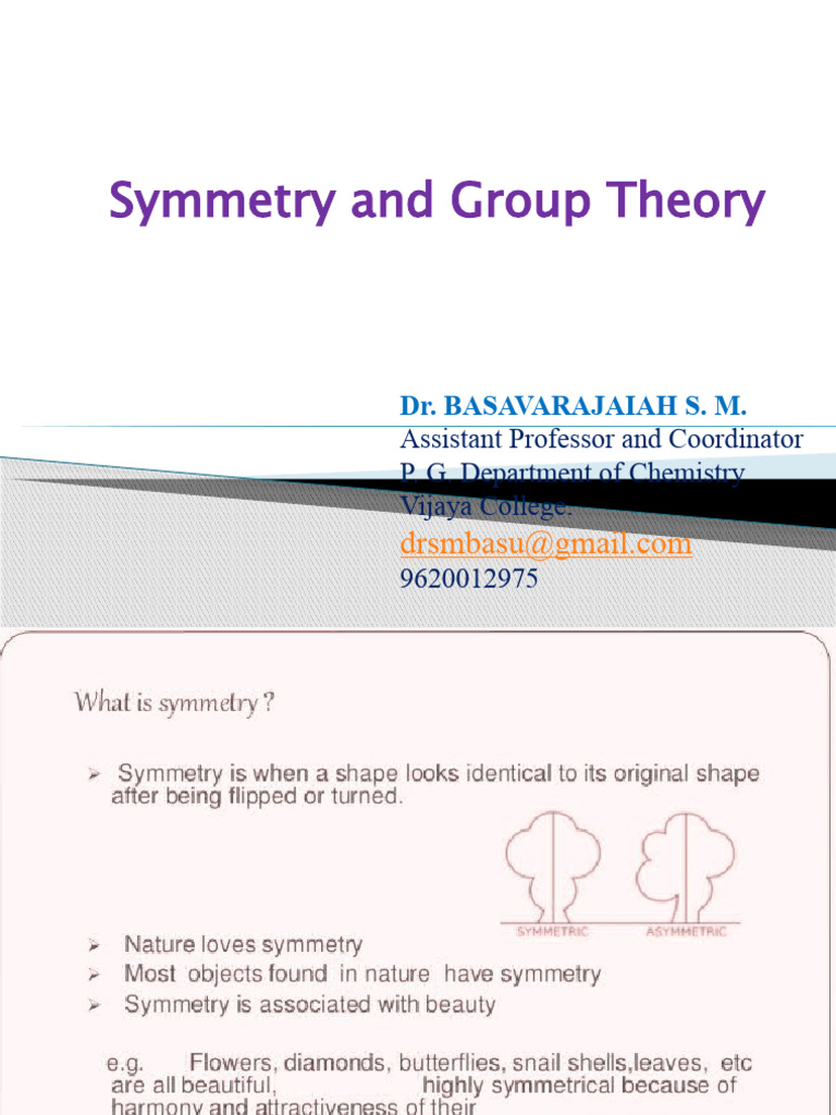Symmetry and Group Theory in Chemistry | PDF | Group (Mathematics ...