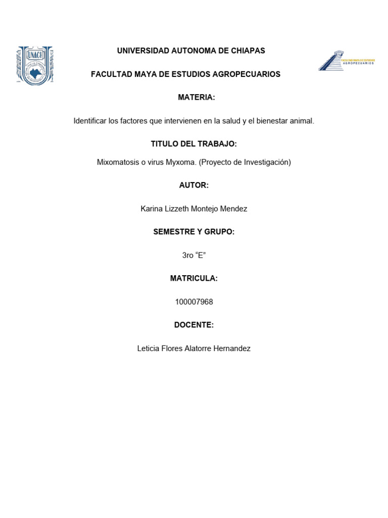 MIXOMATOSIS (Presentacion Bienestar Animal) | PDF | Virus | Infección