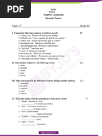 Class 4 ICSE Sample Paper | PDF | Grammar | Linguistics