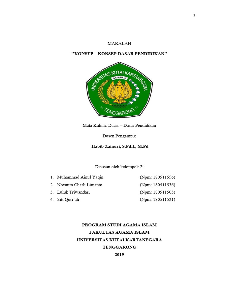 Konsep Konsep Dasar Pendidikan Pdf