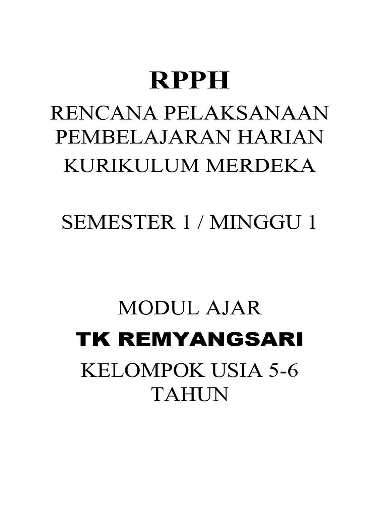 RPPH Kurikulum Merdeka | PDF