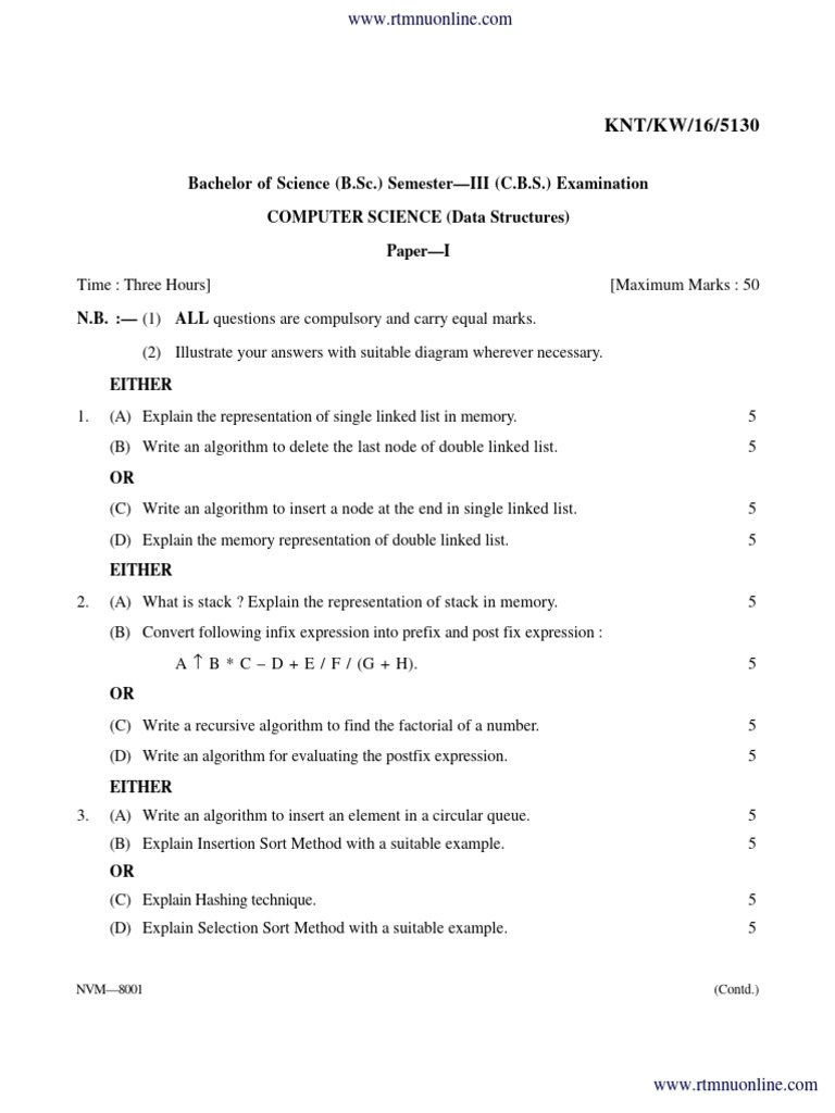 BSC 3 Sem Cs 1 Winter 2016 | PDF | Algorithms And Data Structures ... BSC 3 Sem Cs 1 Winter 2016 | PDF | Algorithms And Data Structures ...
