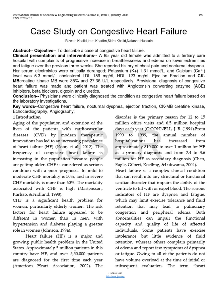 Case Study on Congestive Heart Failure | PDF | Heart Failure | Heart