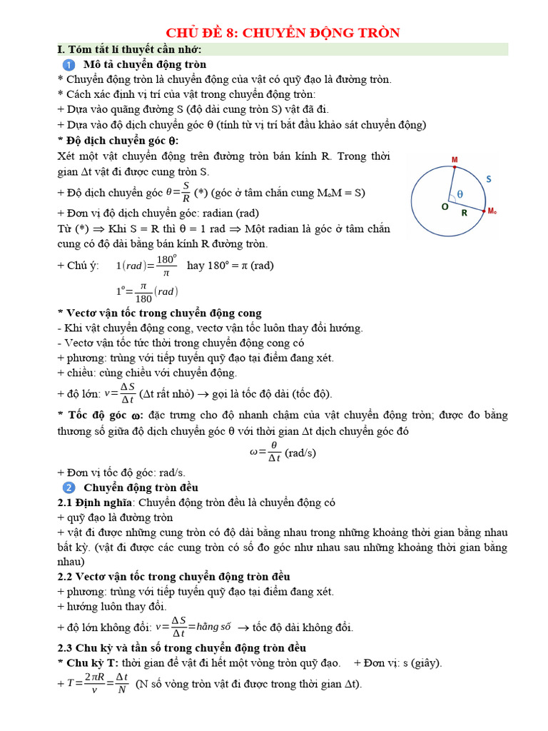 BT Chuong 8 Chuyen Dong Tron | PDF