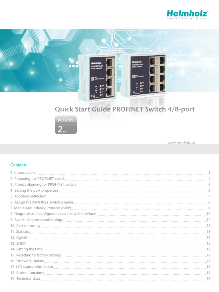 Quick Start Guide PROFINET-Switch 4 8-Port v2 en | PDF | Network Switch ...