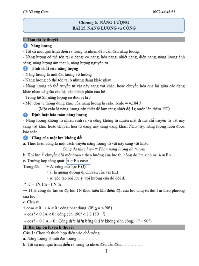 BT Chuong 6 - Nang Luong | PDF