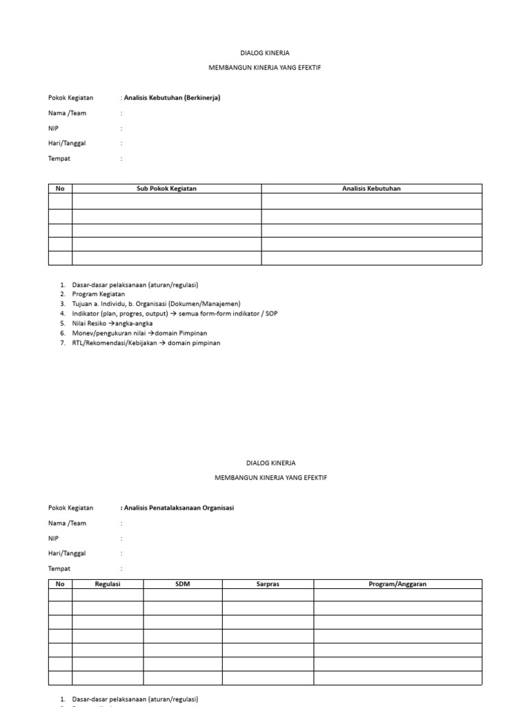 DIALOG KINERJA (Terbaru) | PDF