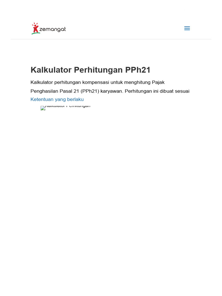 Cara Perhitungan PPh21 - Kalkulator Pajak PPh21 - Zemangat - Com Salwa | PDF