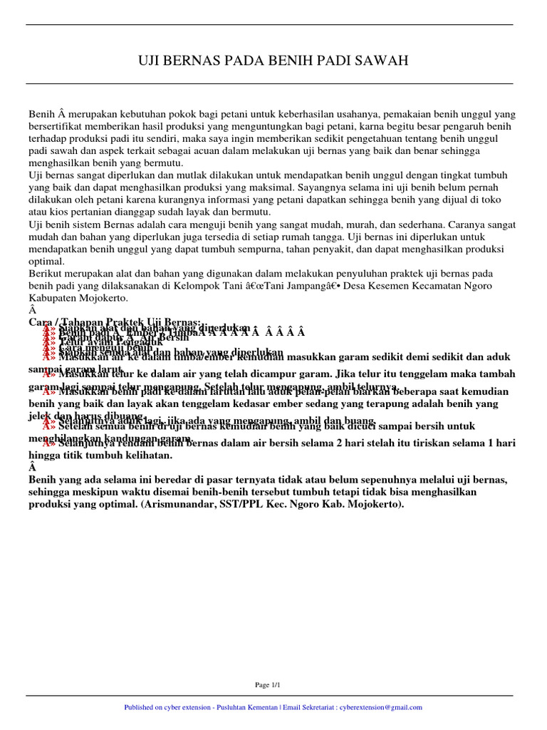 Inov Uji Bernas | PDF
