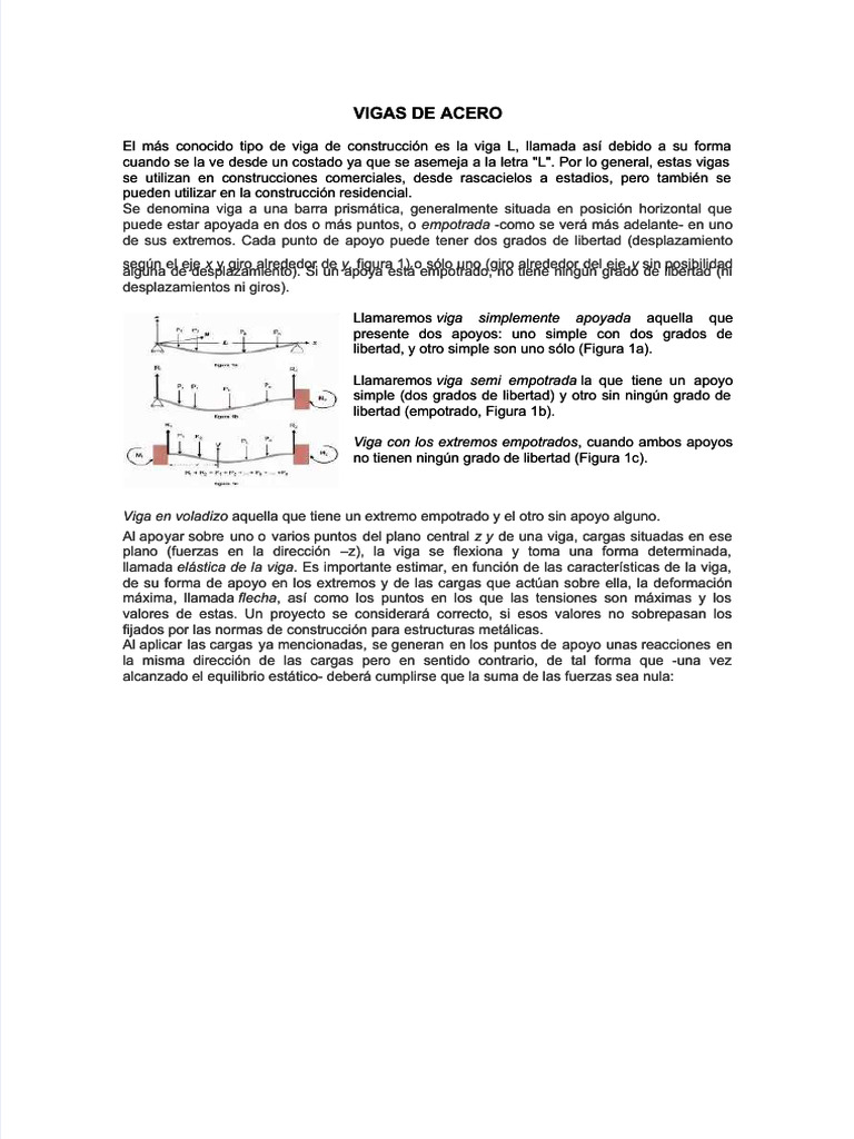 PDF Vigas de Acero L El Mas Conocido Tipo de Viga de Construccion Es La ...