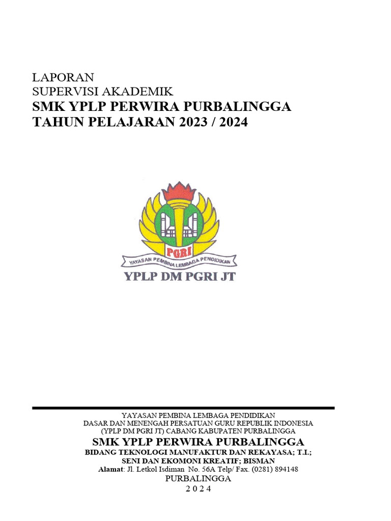 Laporan Supervisi Akademik SMK YPLP | PDF | Karier & Perkembangan