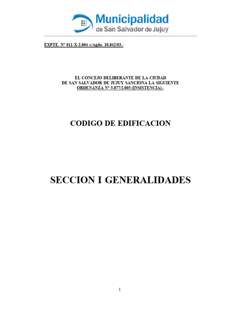 Código de Edificación Ordenanza 3877 2003 | PDF | Código de construcción