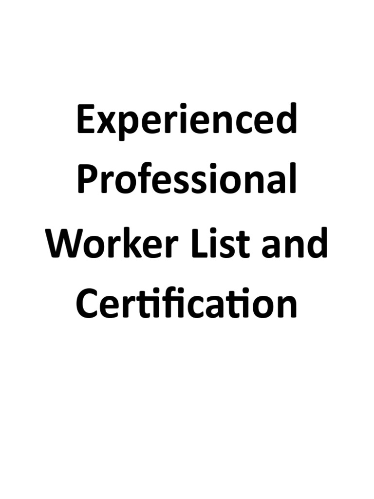 Experienced Professional Worker List | Download Free PDF | Welding ...
