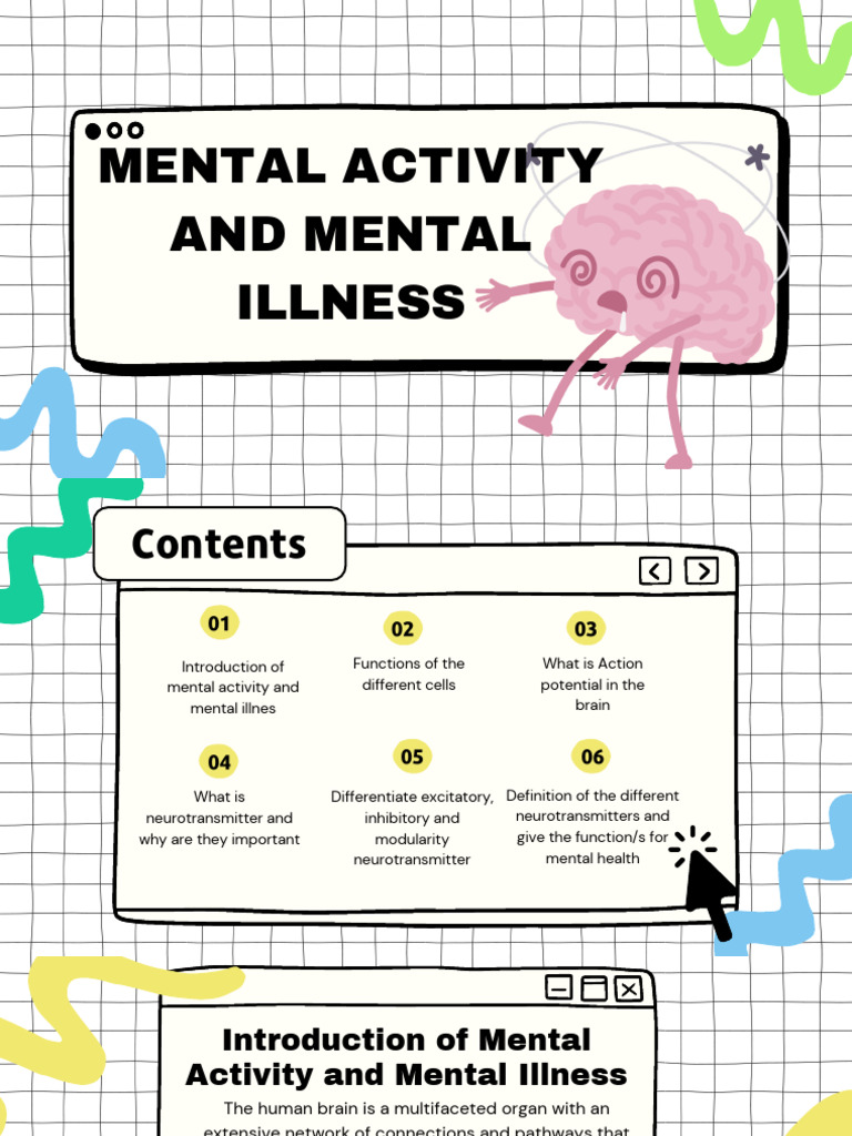 Mental Activity and Mental Illness | PDF | Neuron | Neurotransmitter