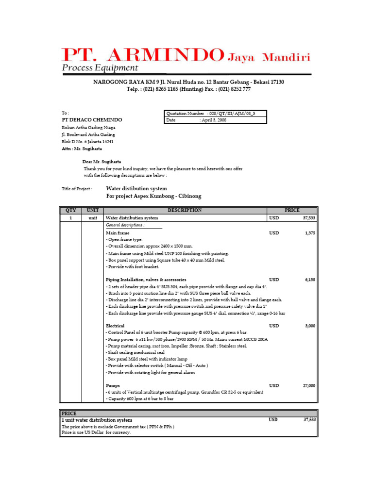 028-Dehaco Water Distribution Skid - 3 (030408) | PDF | Pump | Gas ...