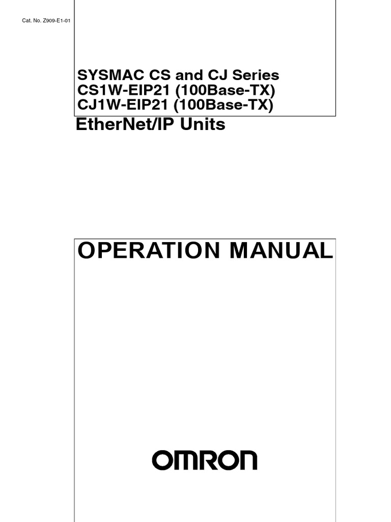 Z909-E1-01 Cs - CJ Eip21 Ethernet Ip Units | PDF | Programmable Logic Controller | Internet ...
