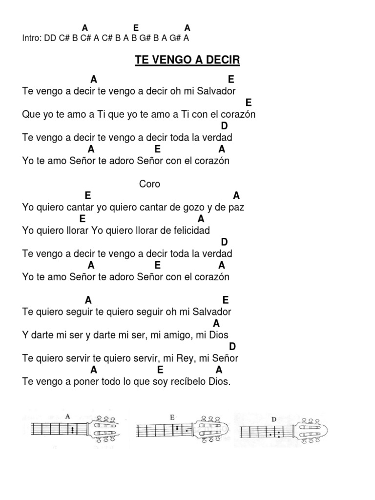 Acordes Te Vengo A Decir | PDF